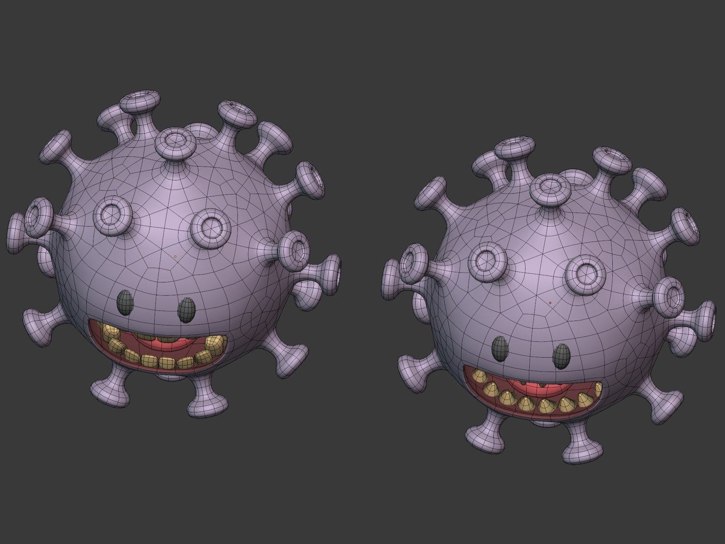 Cartoon Virus Character 3D - TurboSquid 1737130