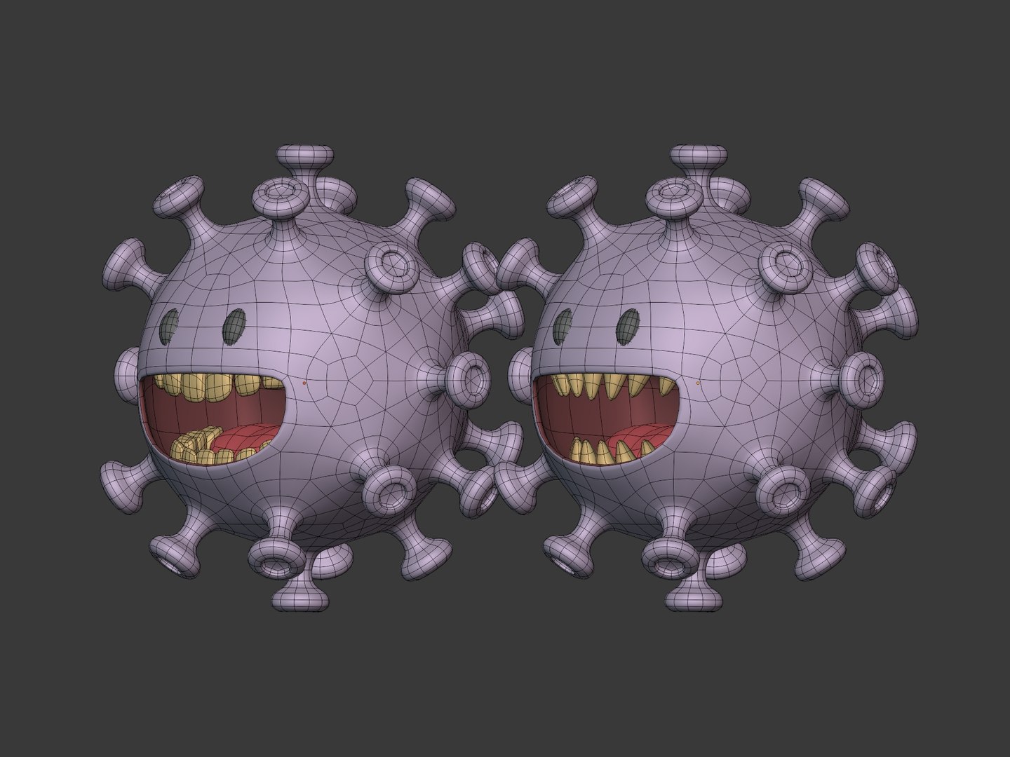 Cartoon Virus Character 3D - TurboSquid 1737130