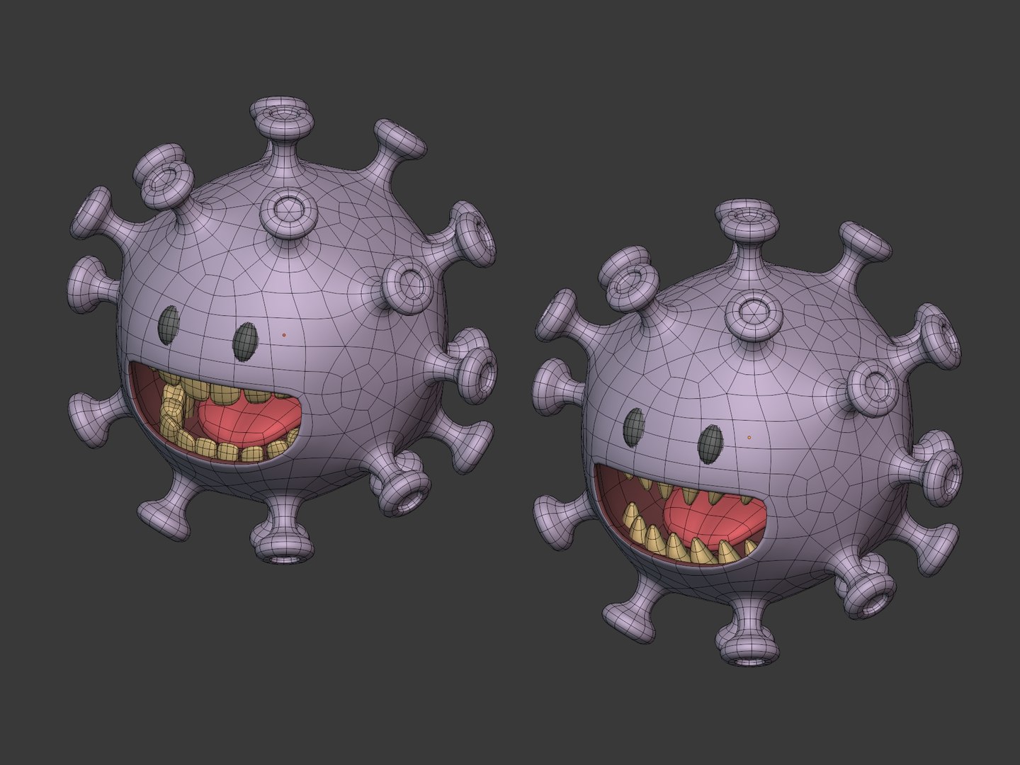 Cartoon Virus Character 3D - TurboSquid 1737130