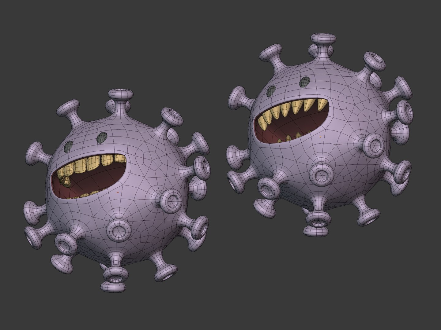 Cartoon Virus Character 3D - TurboSquid 1737130