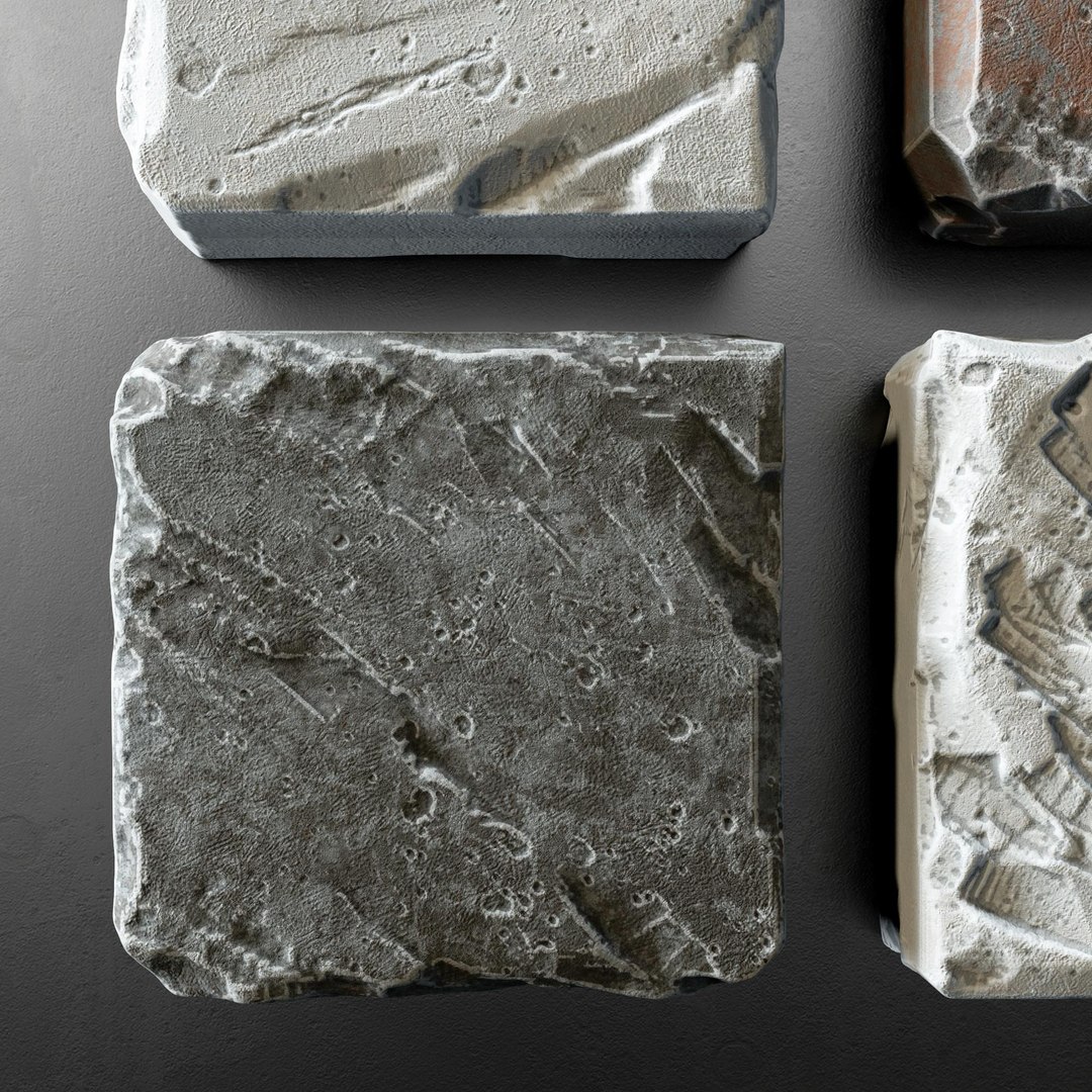 Stone Cube Panel Old N2 3D Model - TurboSquid 1833340