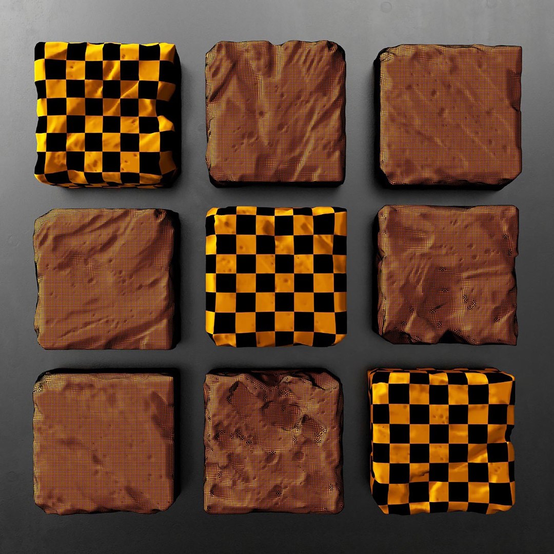 Stone Cube Panel Old N2 3D Model - TurboSquid 1833340