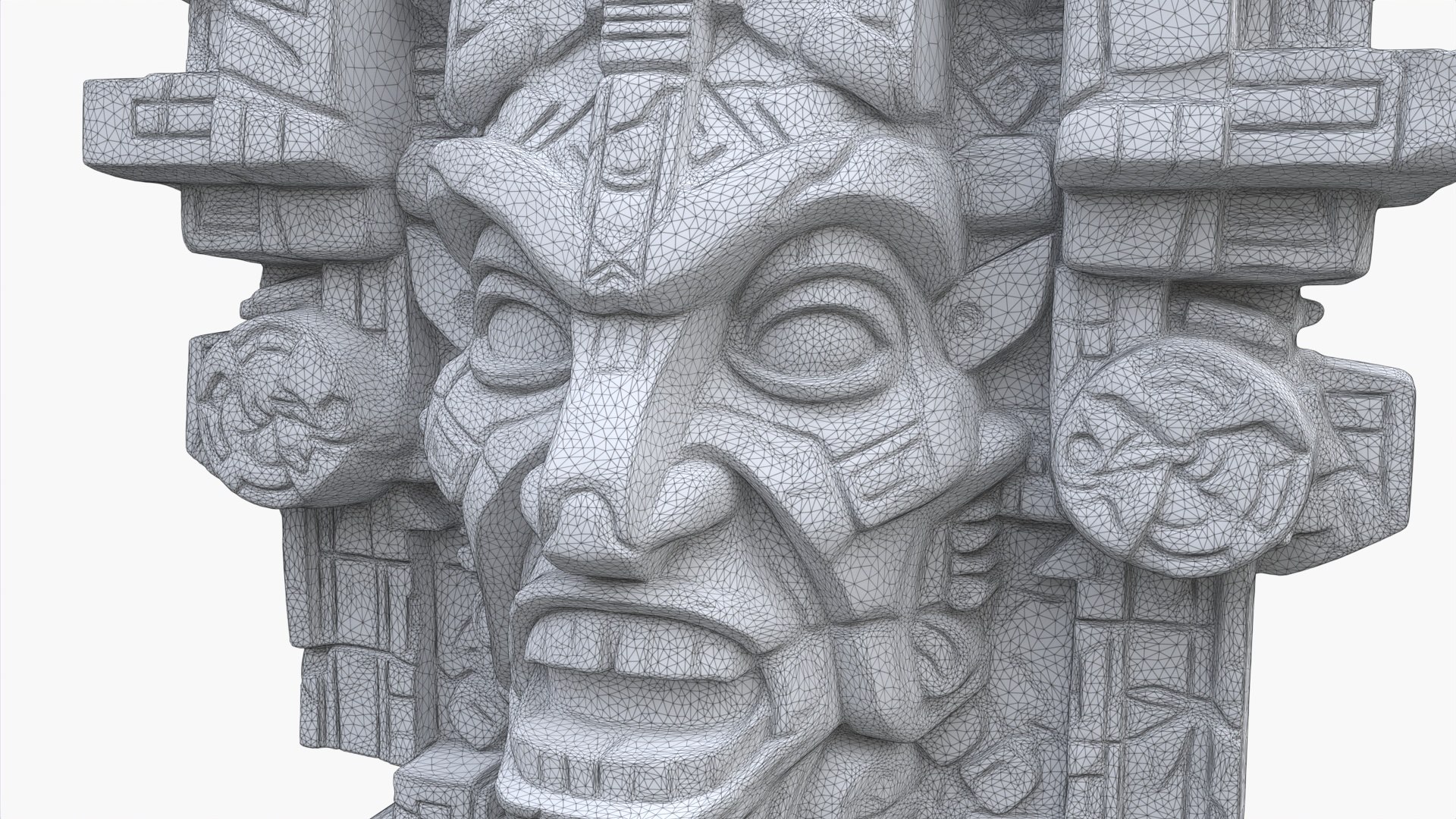 Aztec Stone Head 15 3D - TurboSquid 2199567