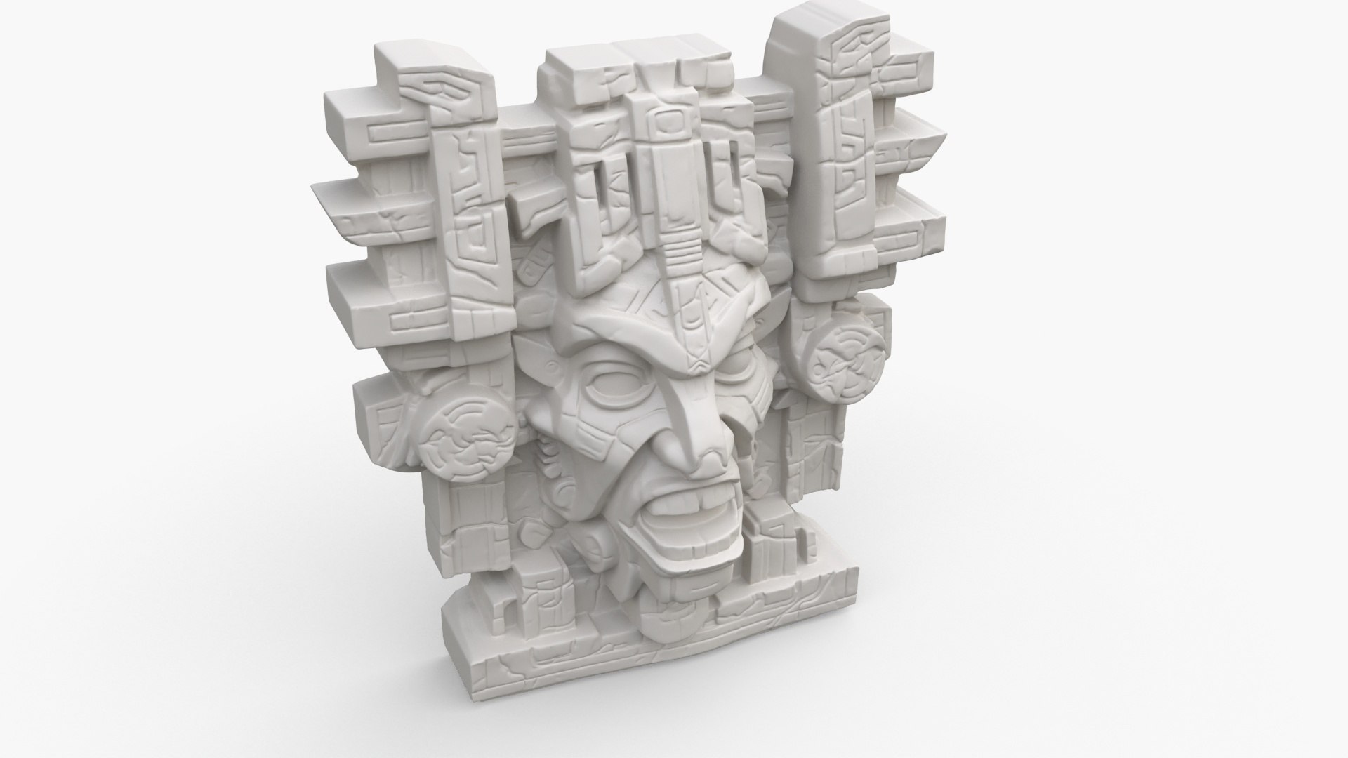 Aztec Stone Head 15 3D - TurboSquid 2199567