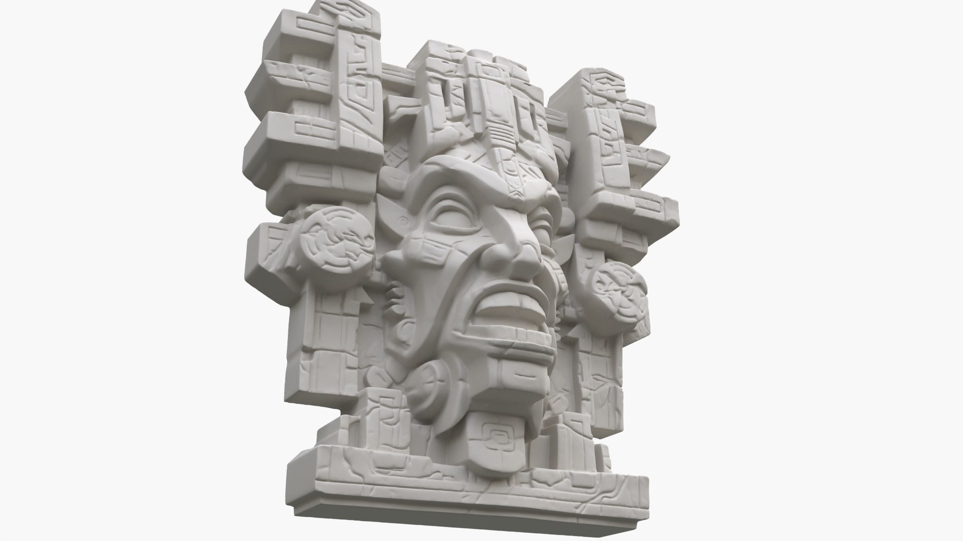 Aztec Stone Head 15 3D - TurboSquid 2199567