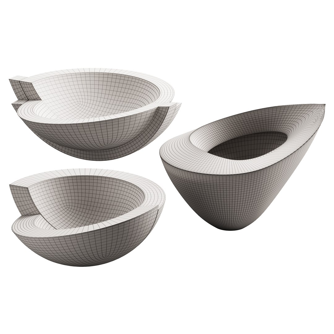 365 Decorative Vases And Pots 03 Deformed Folded Relief Vase 02 Model ...