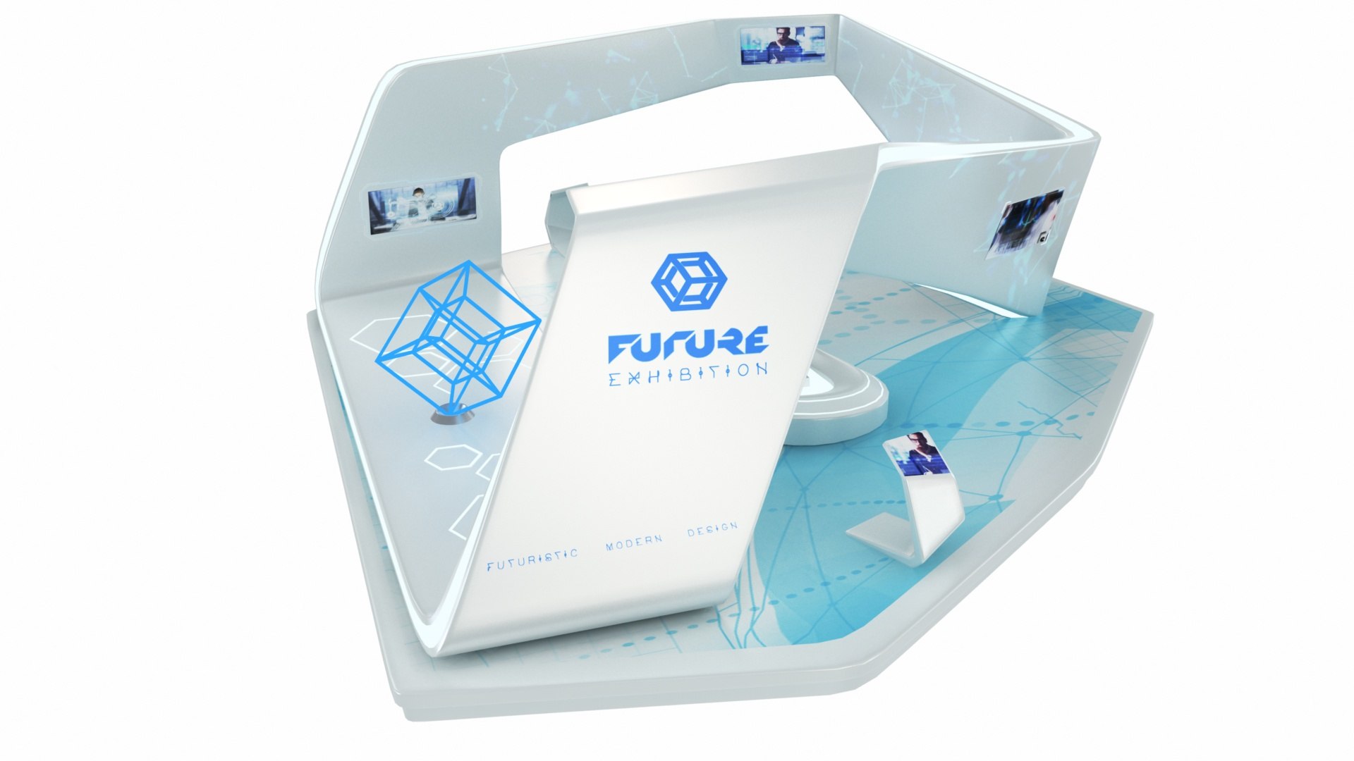 Futuristic Exhibition Stand Collection 1 Model - TurboSquid 1773433