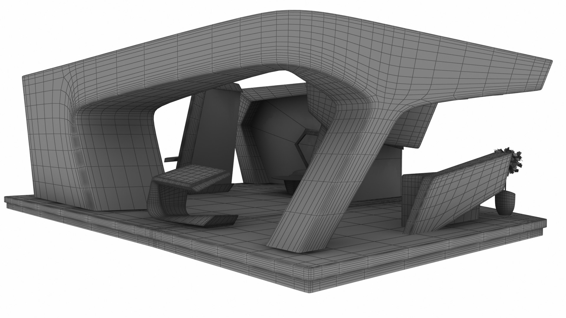 Futuristic Exhibition Stand Collection 1 model - TurboSquid 1773433