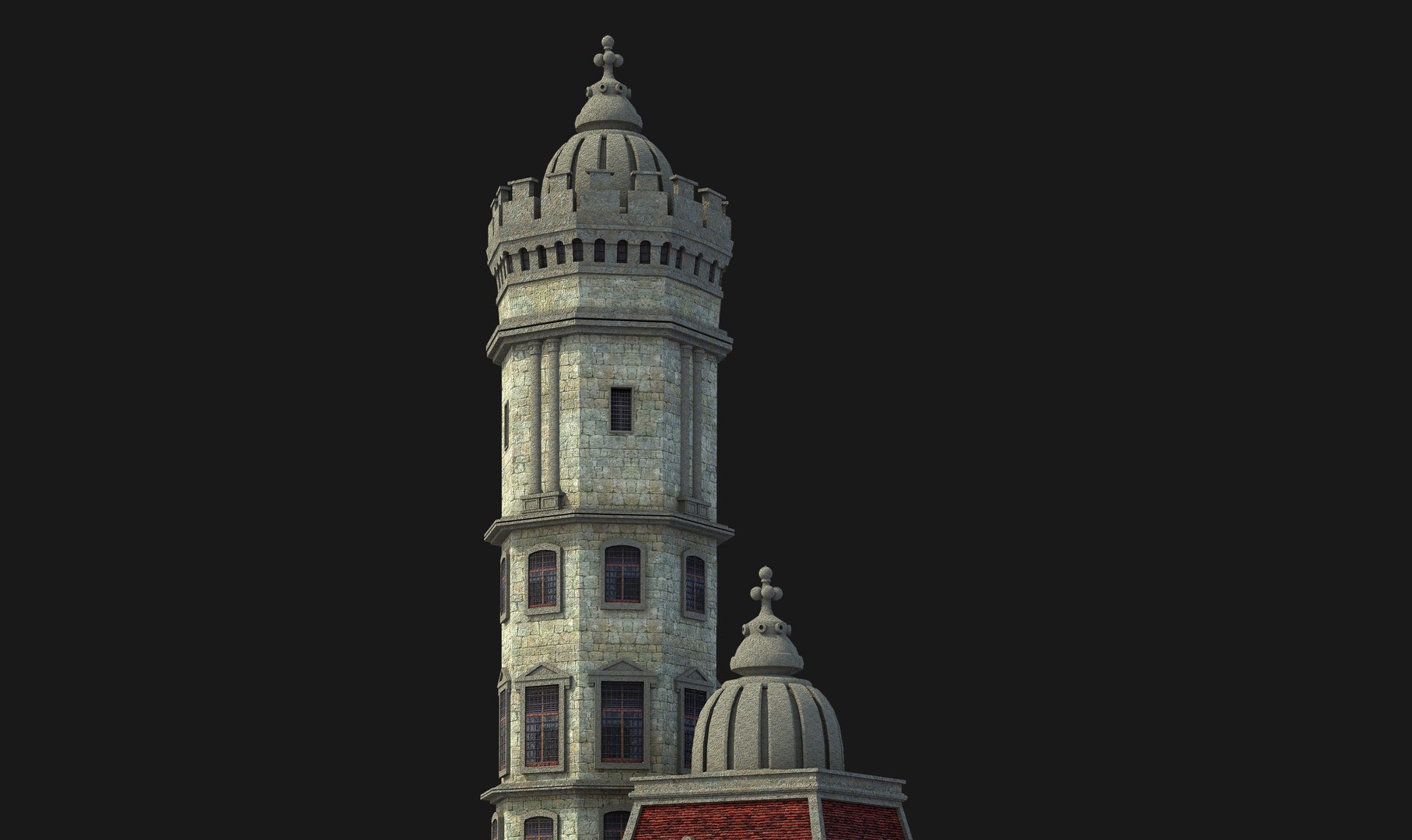 Fantasy Castle Long Tower 3D Model - TurboSquid 1777968