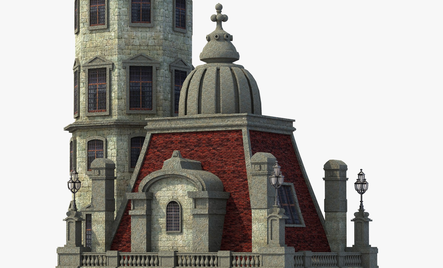 Fantasy Castle Long Tower 3D Model - TurboSquid 1777968