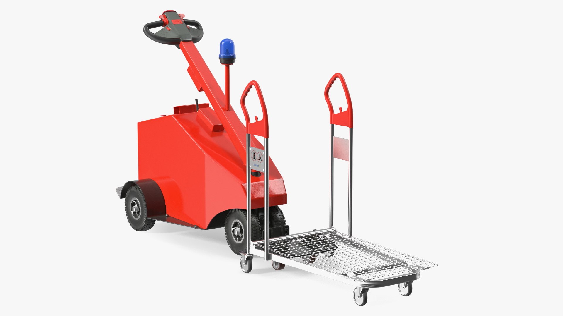 3D Red Electric Pusher with Cargo Trolley - TurboSquid 2095050