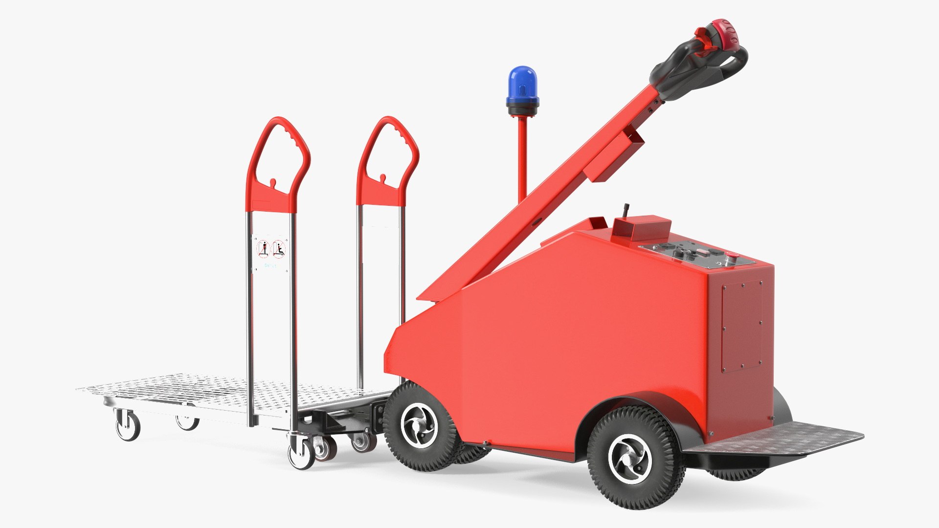 3D Red Electric Pusher with Cargo Trolley - TurboSquid 2095050