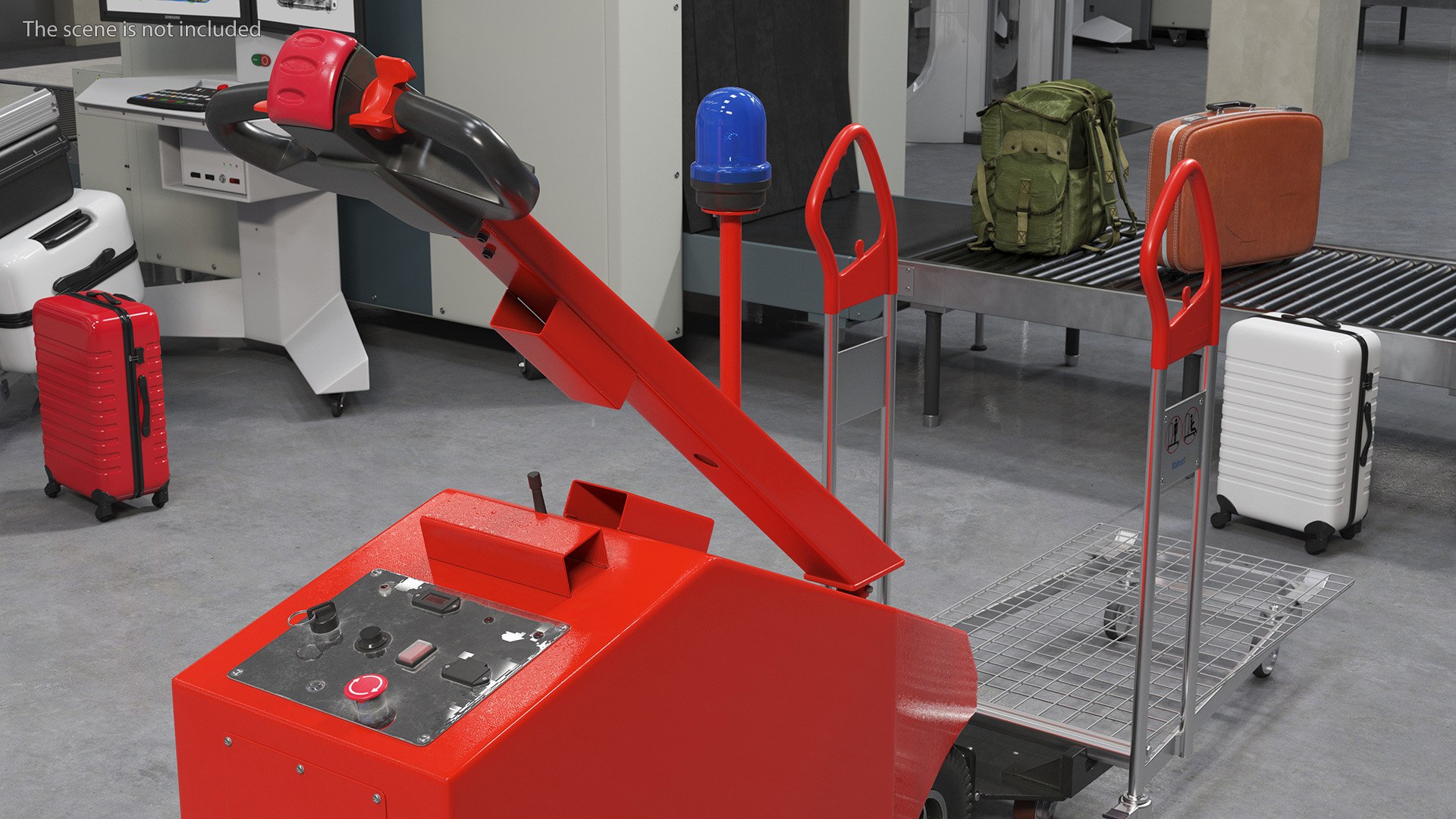 3D Red Electric Pusher With Cargo Trolley - TurboSquid 2095050