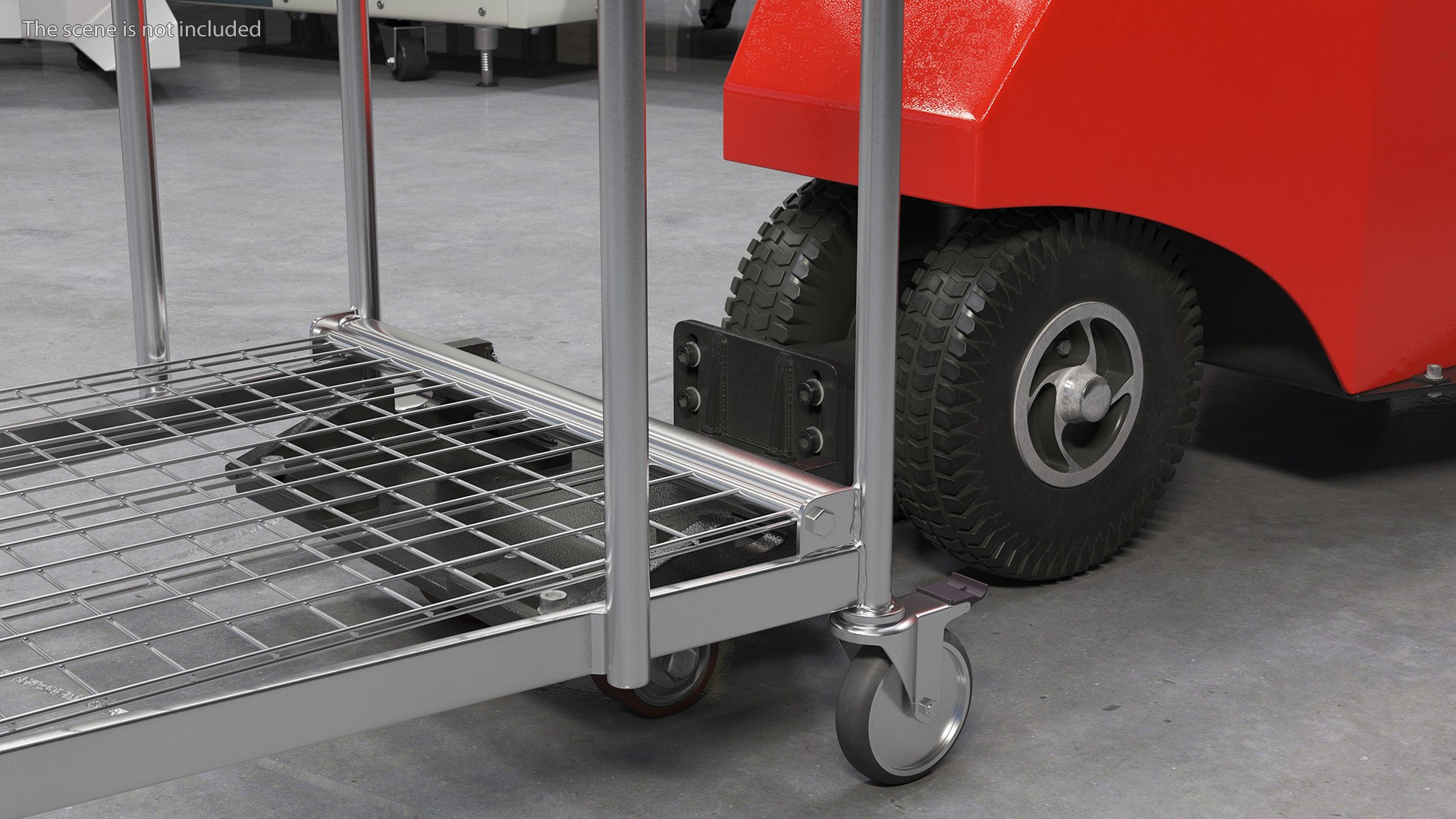 3D Red Electric Pusher With Cargo Trolley - TurboSquid 2095050