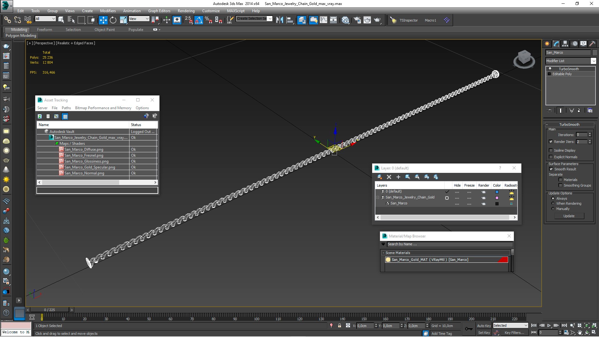 San Marco Jewelry Chain Gold 3D Model - TurboSquid 2244488