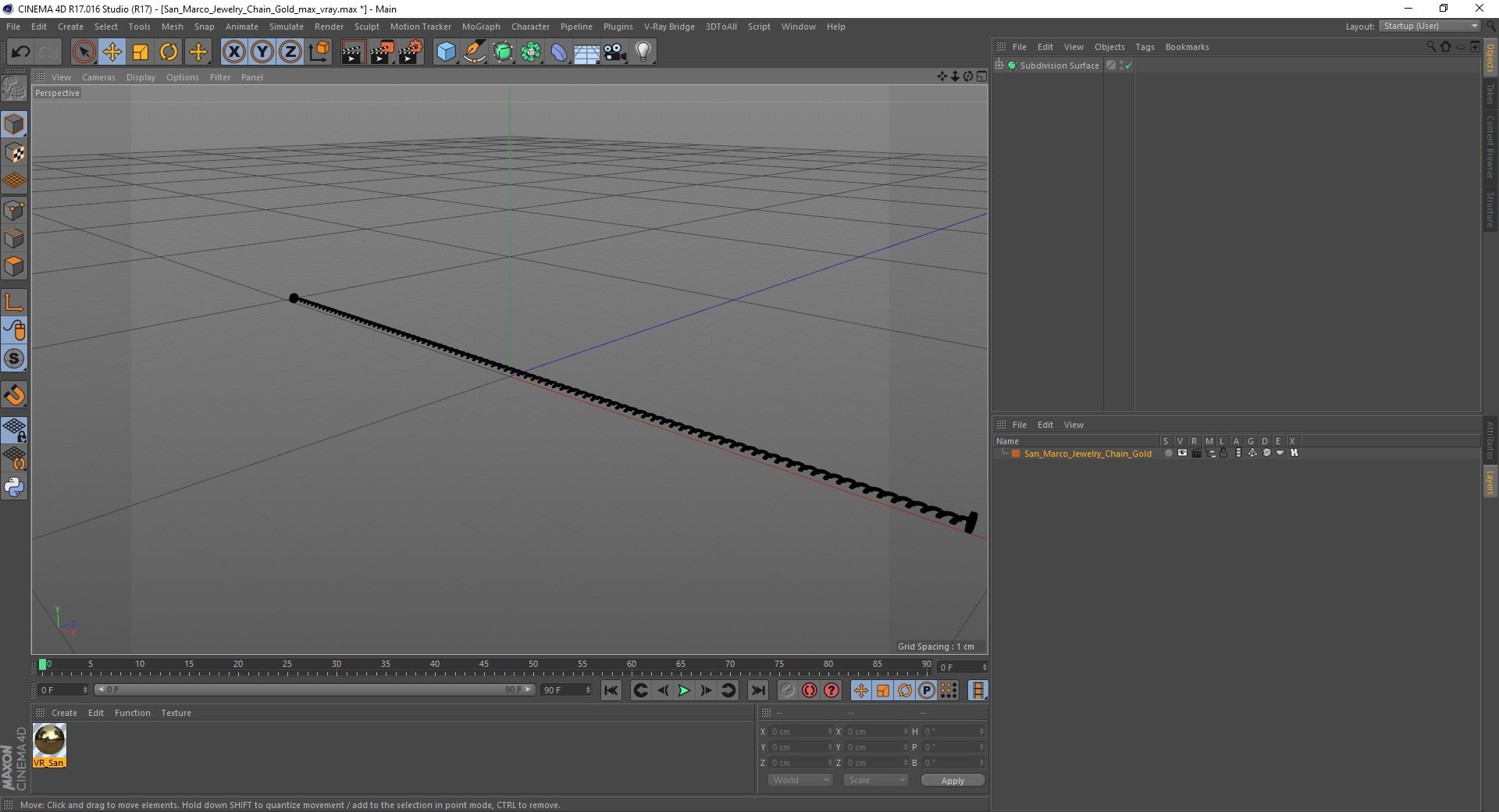 San Marco Jewelry Chain Gold 3D Model - TurboSquid 2244488