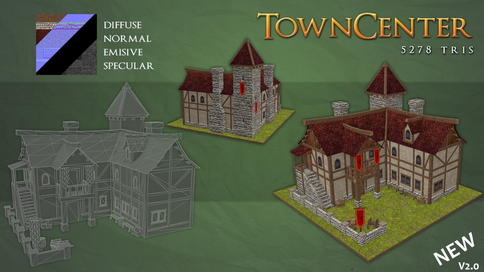 medieval fantasy rts buildings 3d x
