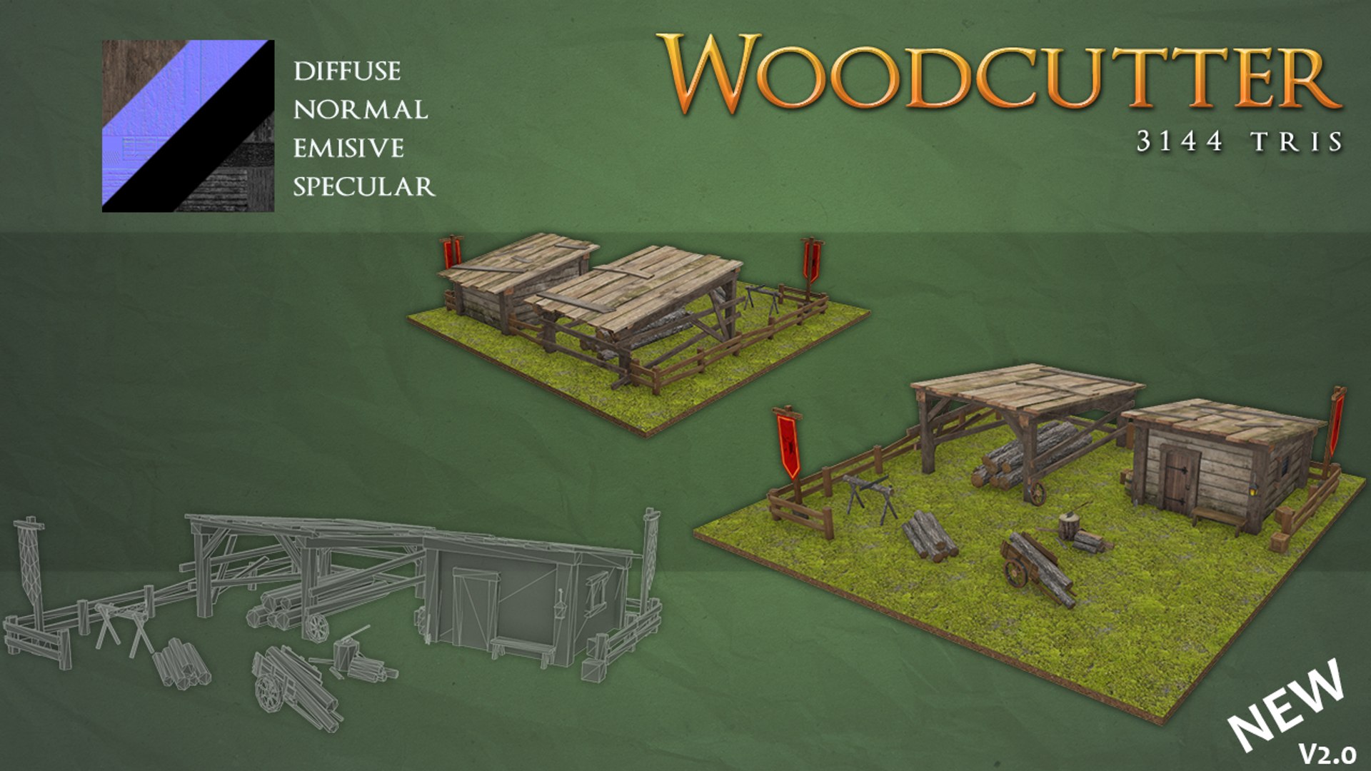 medieval fantasy rts buildings 3d x