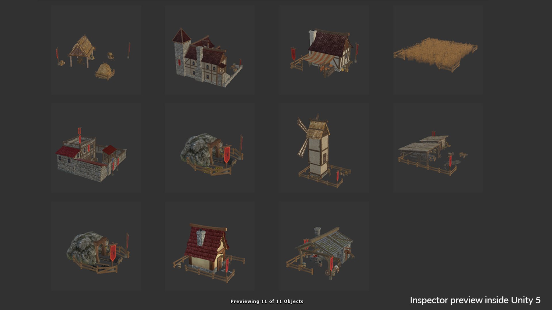 medieval fantasy rts buildings 3d x