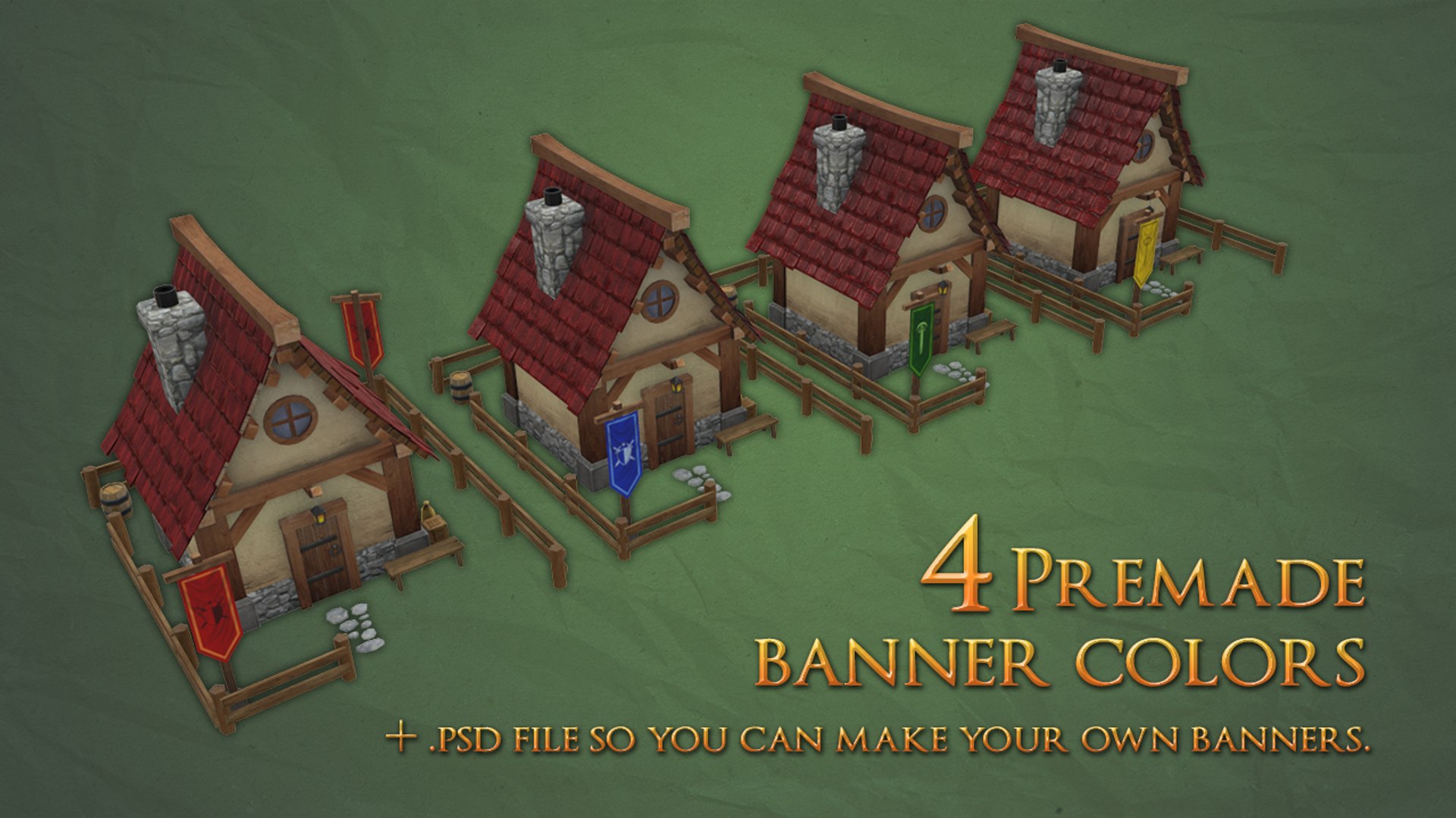 medieval fantasy rts buildings 3d x