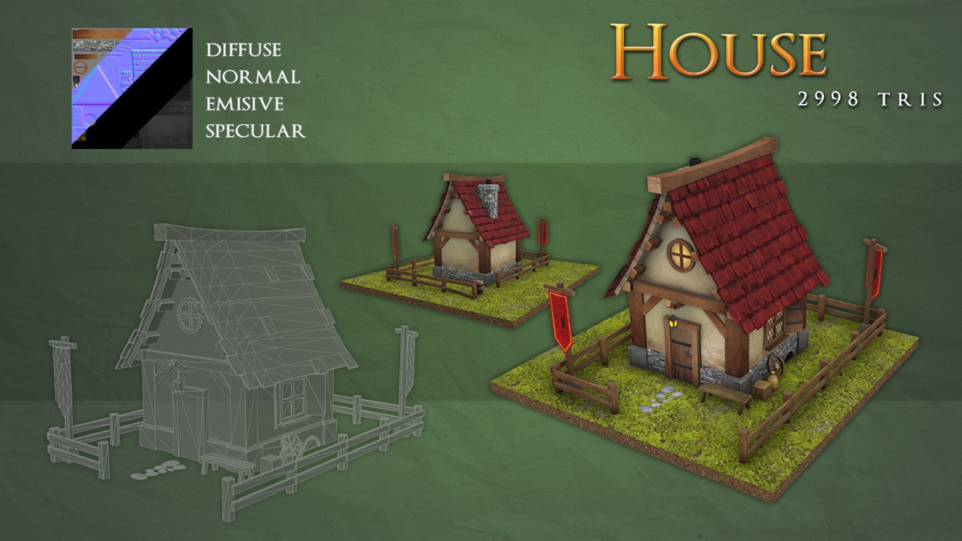 medieval fantasy rts buildings 3d x