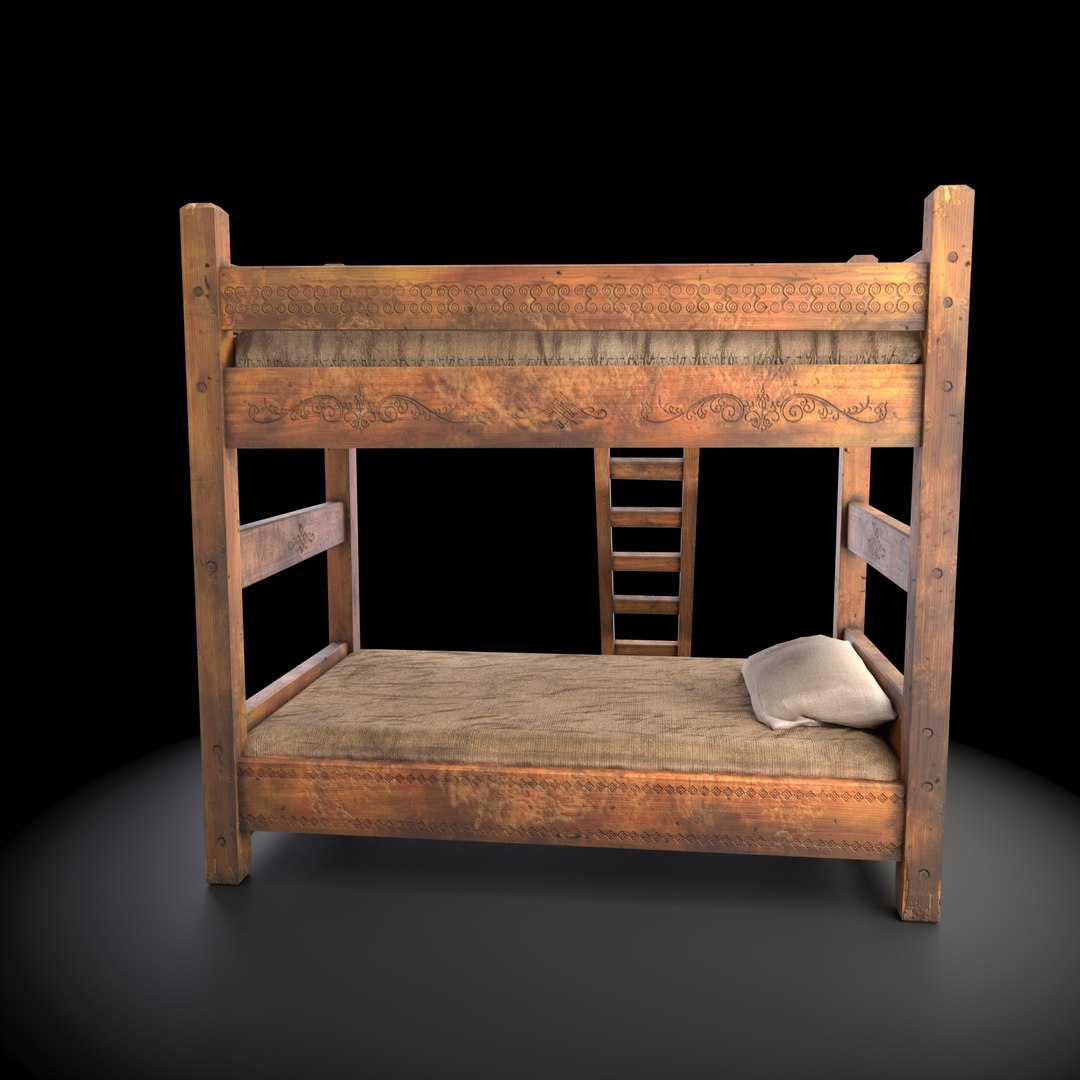 Medieval Bunk Bed 3D Model - TurboSquid 1680335