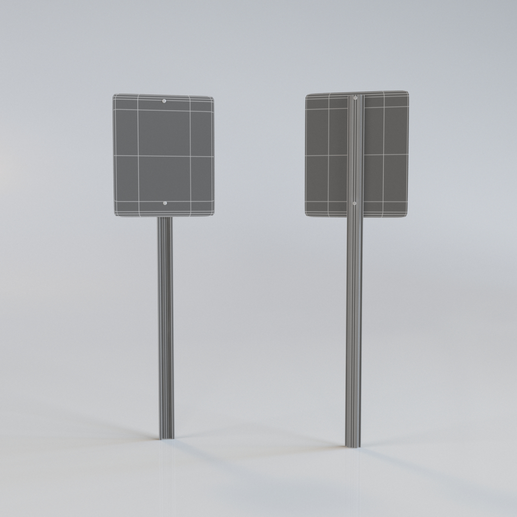road signs 3d obj