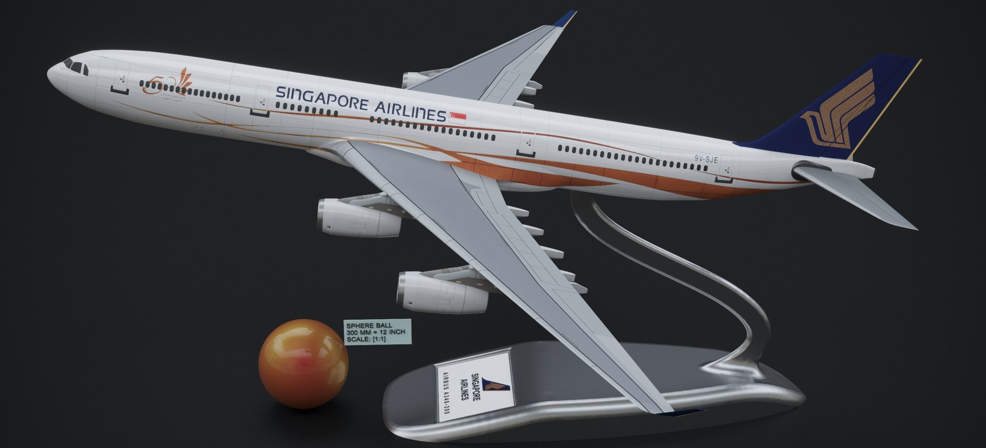 AIRBUS A340-300 MODEL SQ 50TH ANNIVERSARY 2024 3D - TurboSquid 2348121