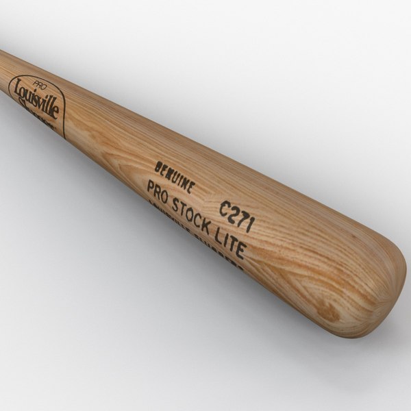 3d wooden ball bat model