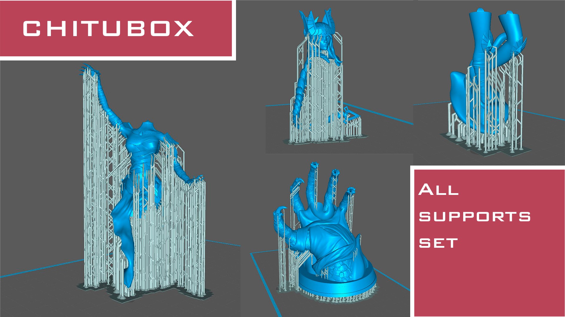 Free 3D model 3D Print Ready women fantasy character model supports are ...