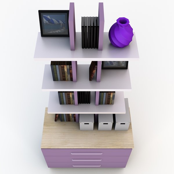 3d compact bookshelf furniture books model