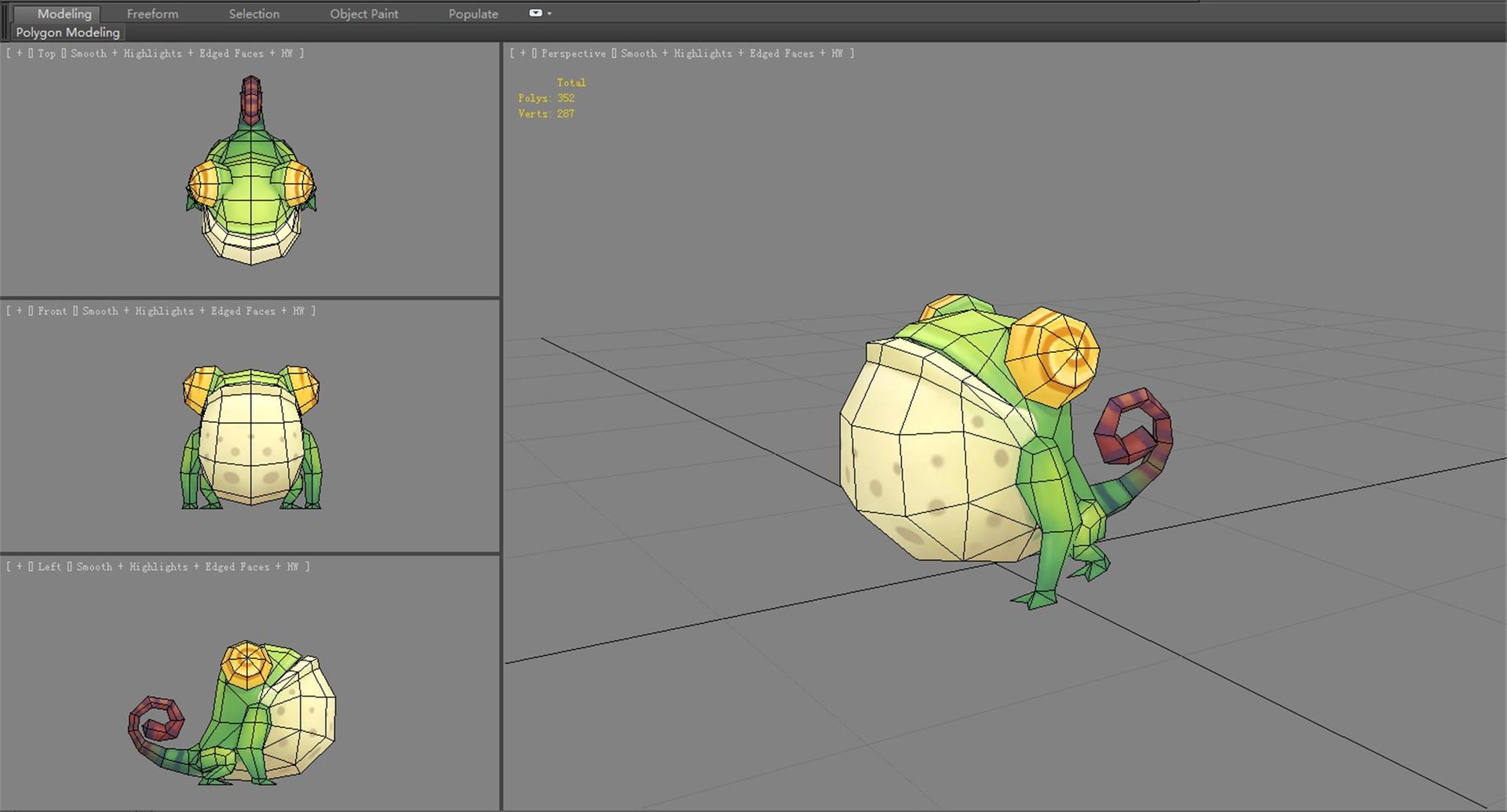 Cartoon Frog Chameleon Monster 3D - TurboSquid 2268548