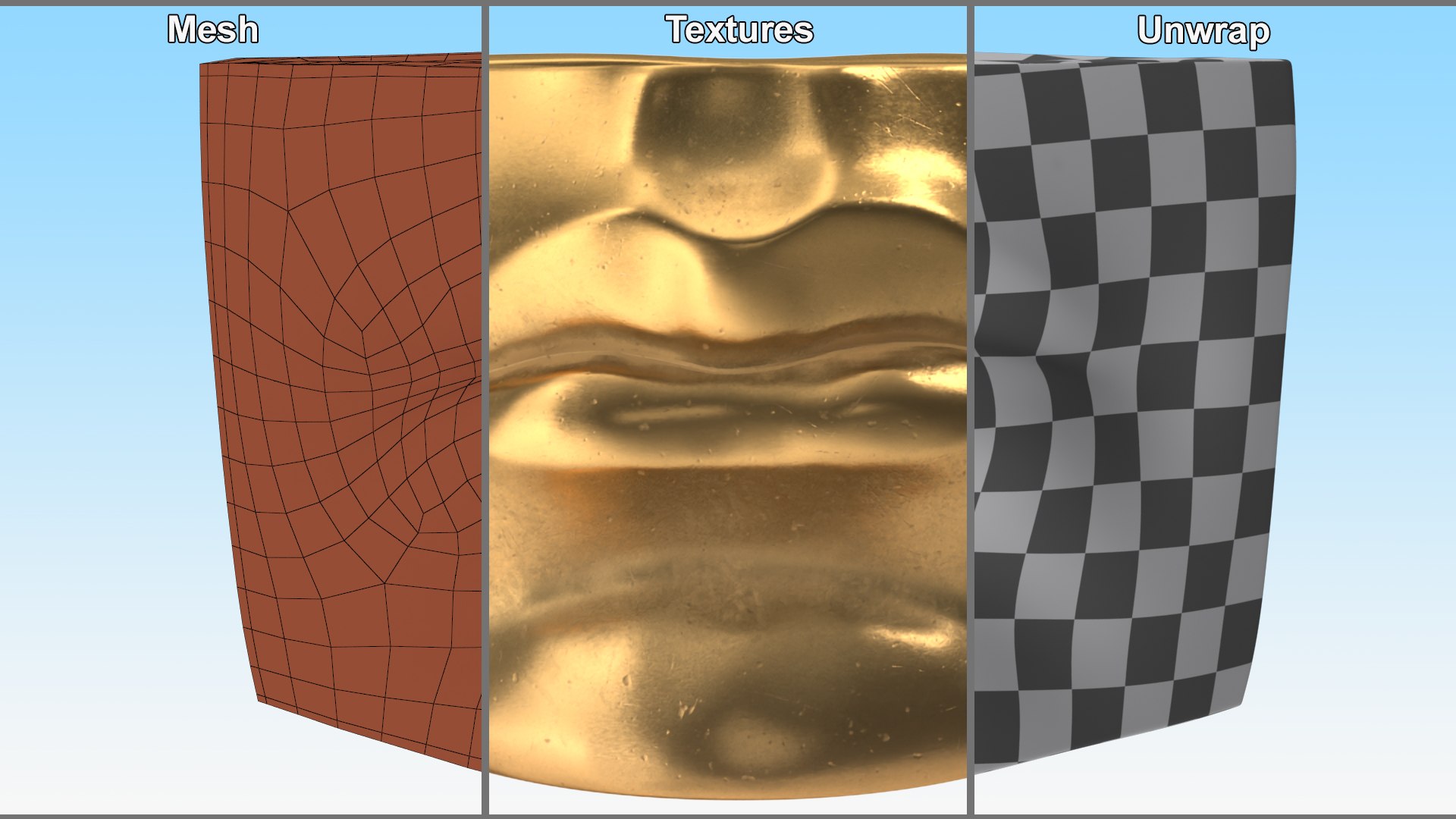 Michelangelo David Lips Decor Gold 3D Model - TurboSquid 2270284