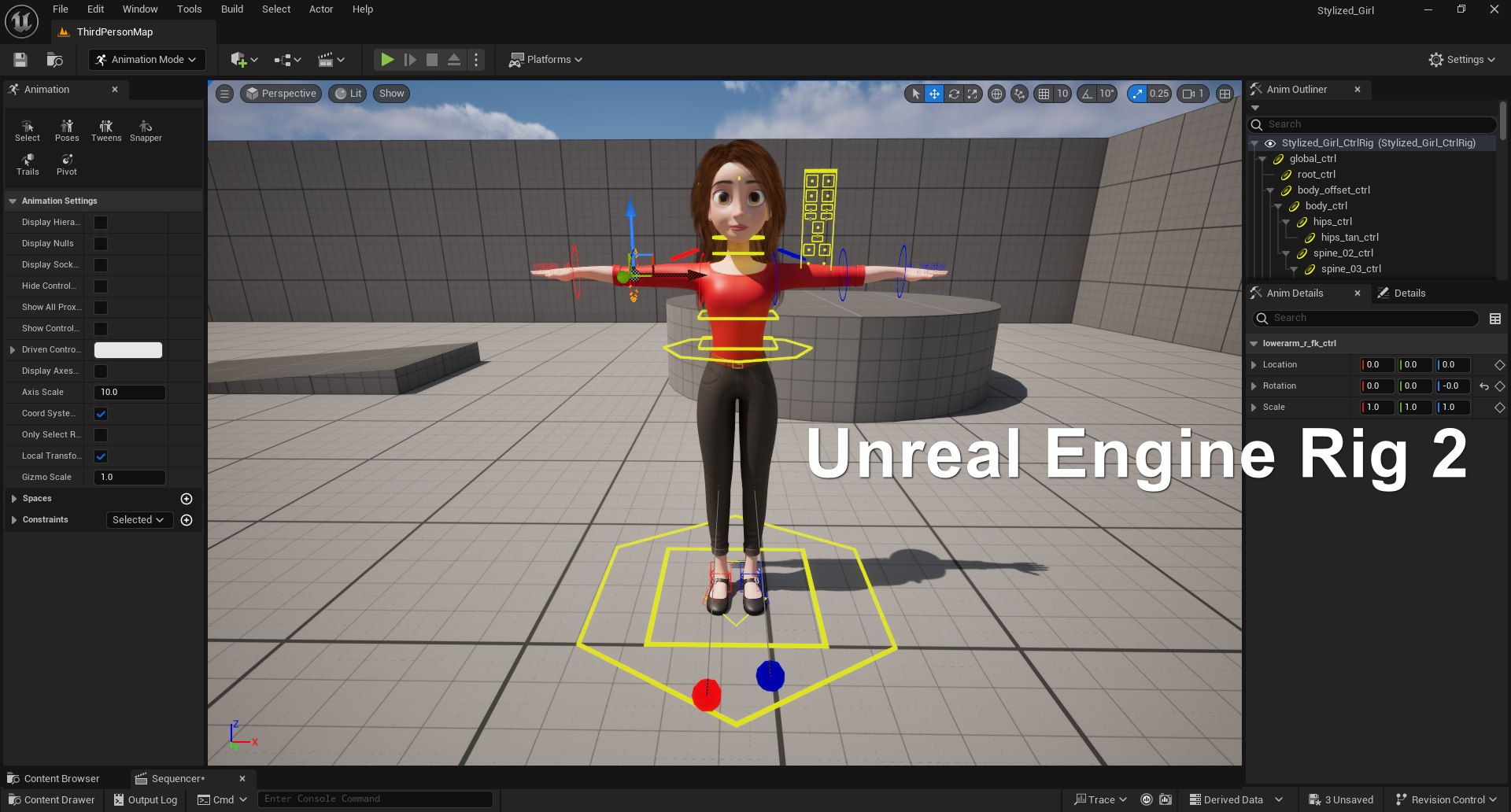 3D Model 3D Stylized Cartoon Girl Character Body And Facial Rigged ...