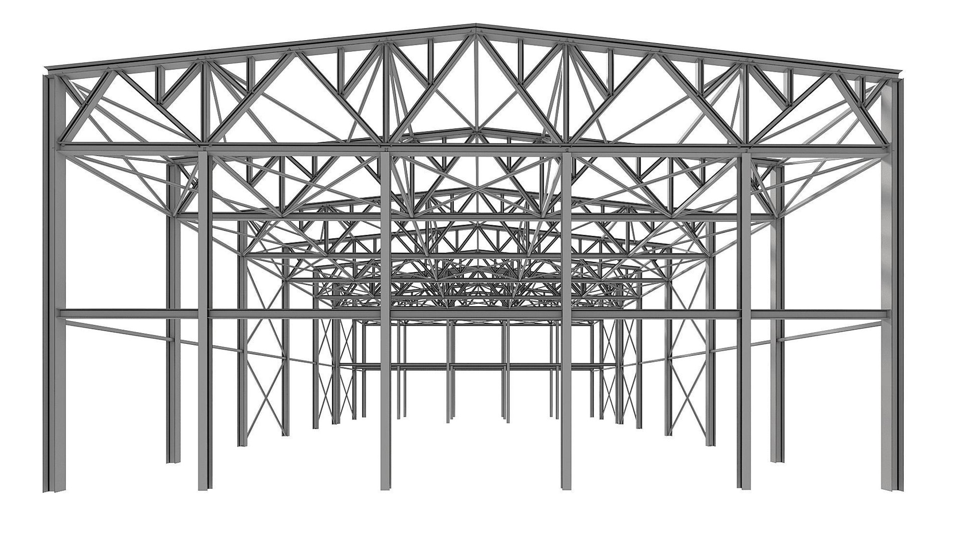Metal Structure - Steel Warehouse Building - Hangar 3D Model ...