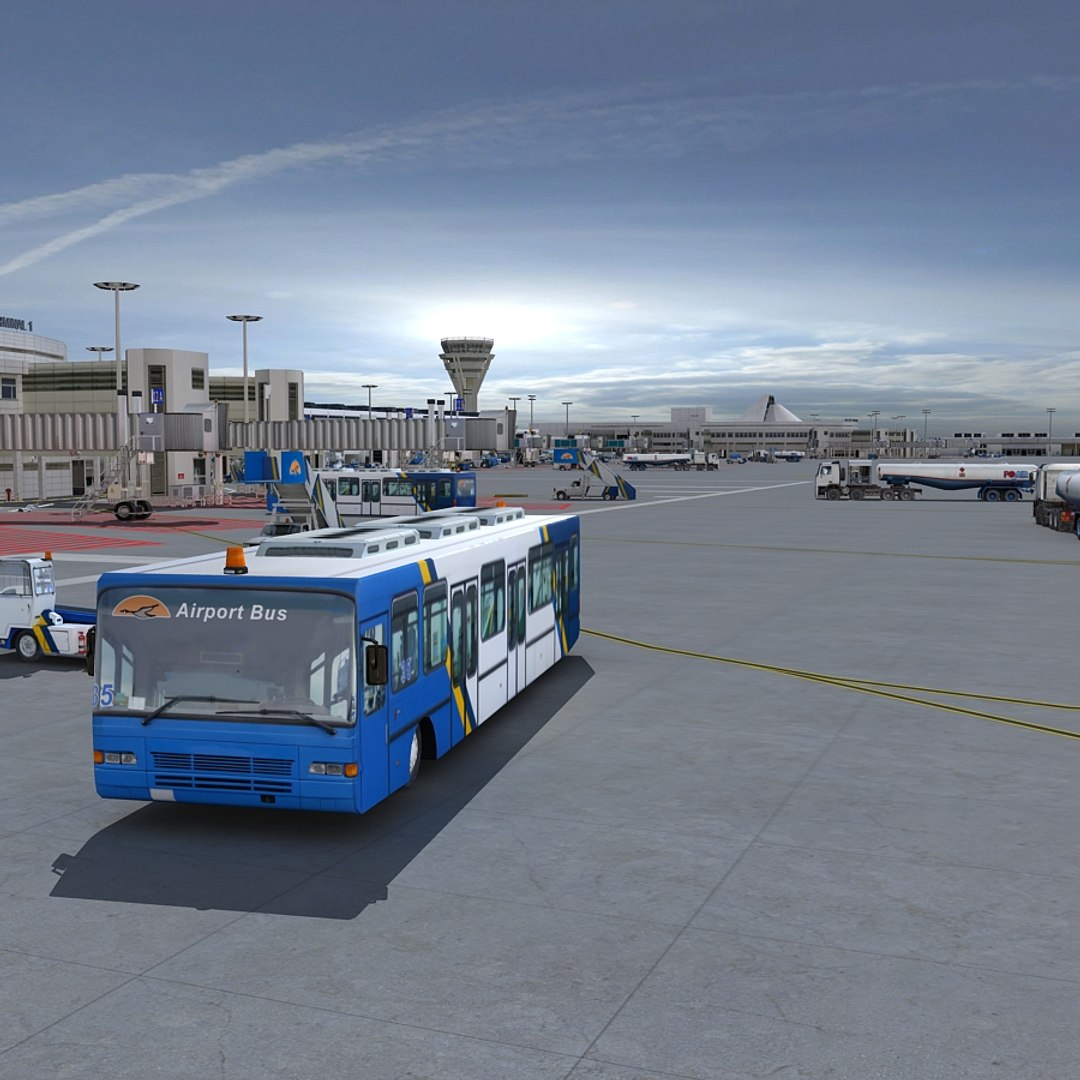 3d airport vehicles model
