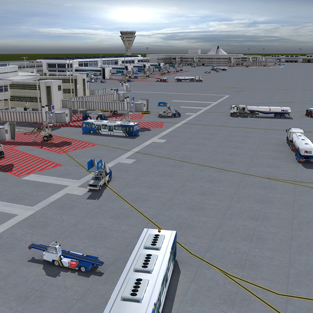 3d airport vehicles model