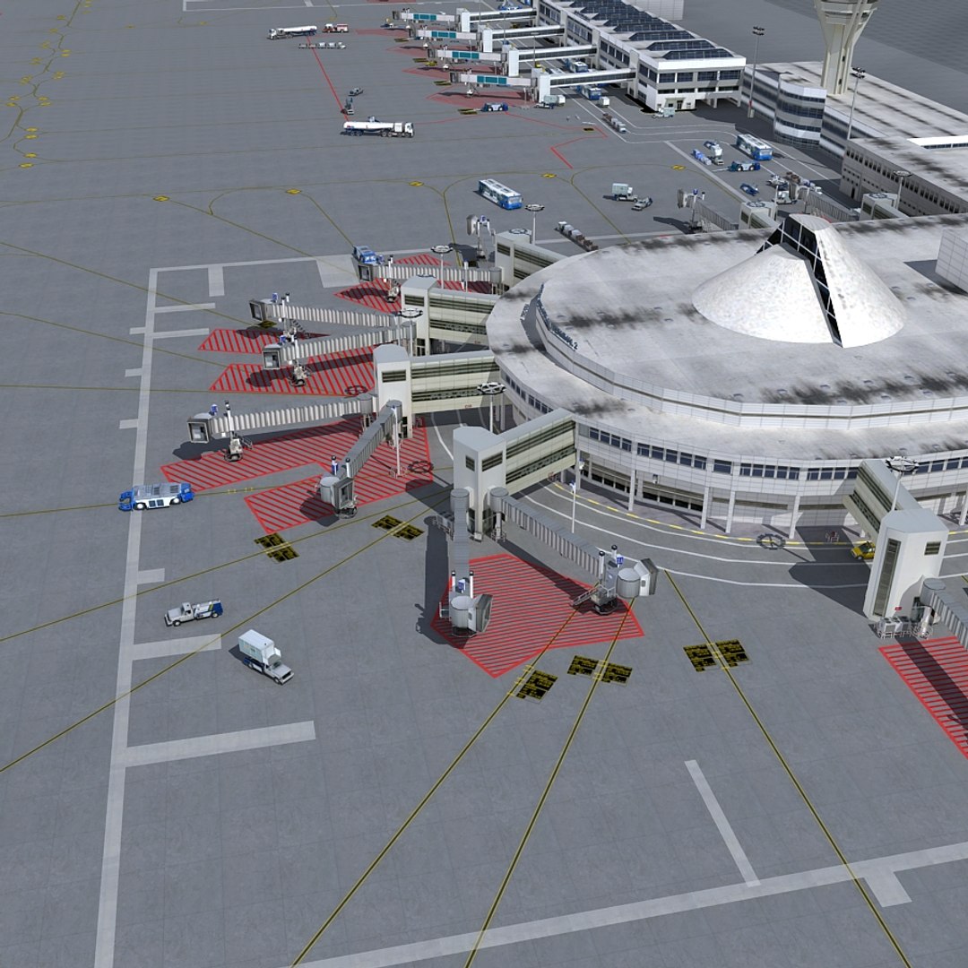 3d airport vehicles model