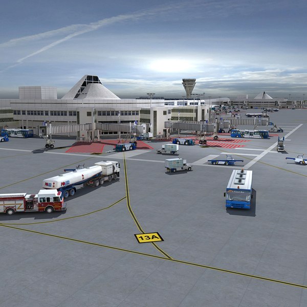 3d airport vehicles model