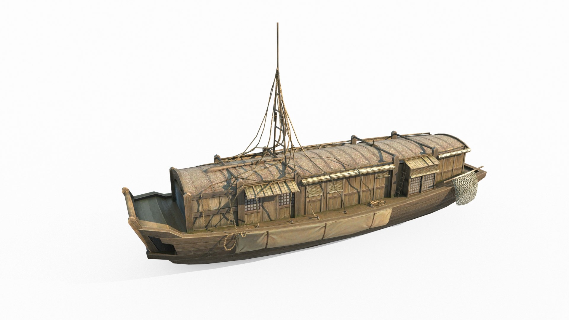 Ancient Asian Fishing Boats 3D Model - TurboSquid 2065445