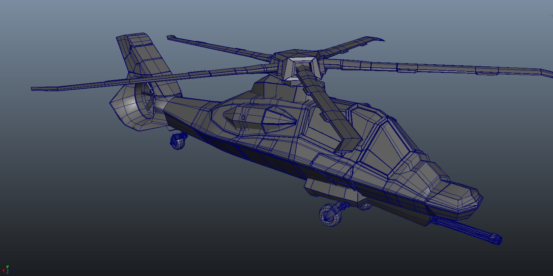 3d Stealth Helicopter Model