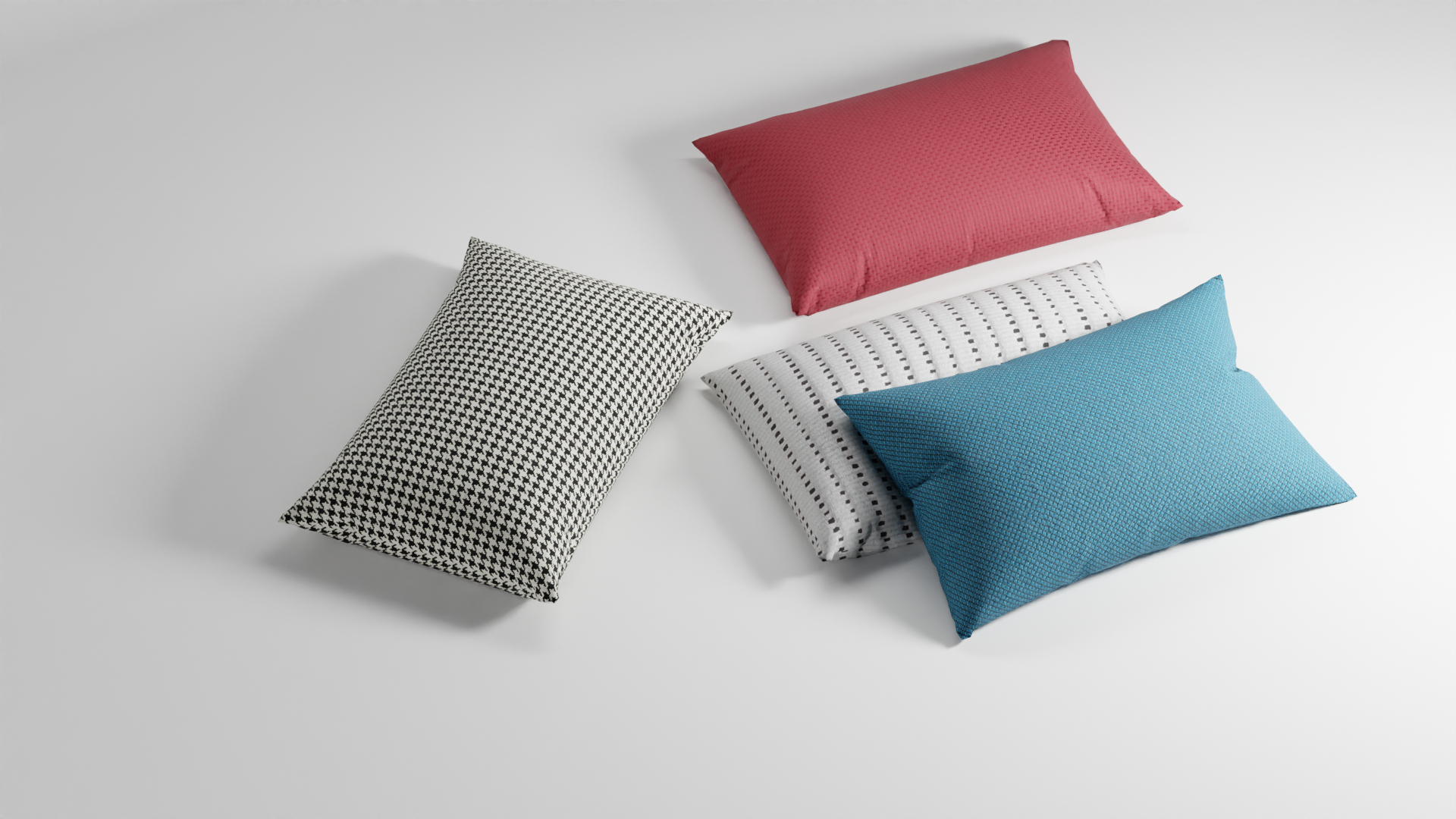 3D Realistic 4 PIllow And Cushion Set Model - TurboSquid 2320768