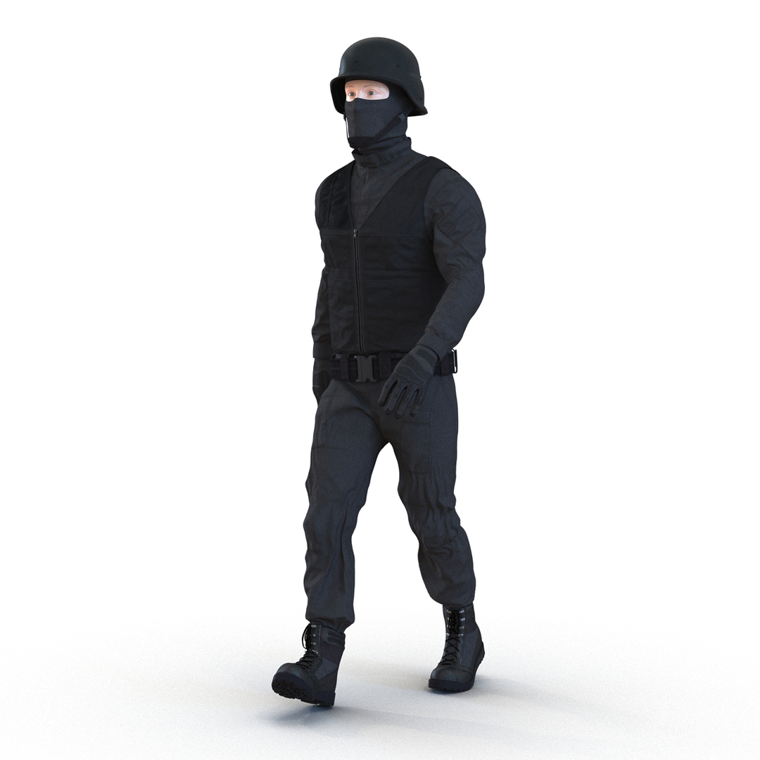 swat man rigged 3 3d model