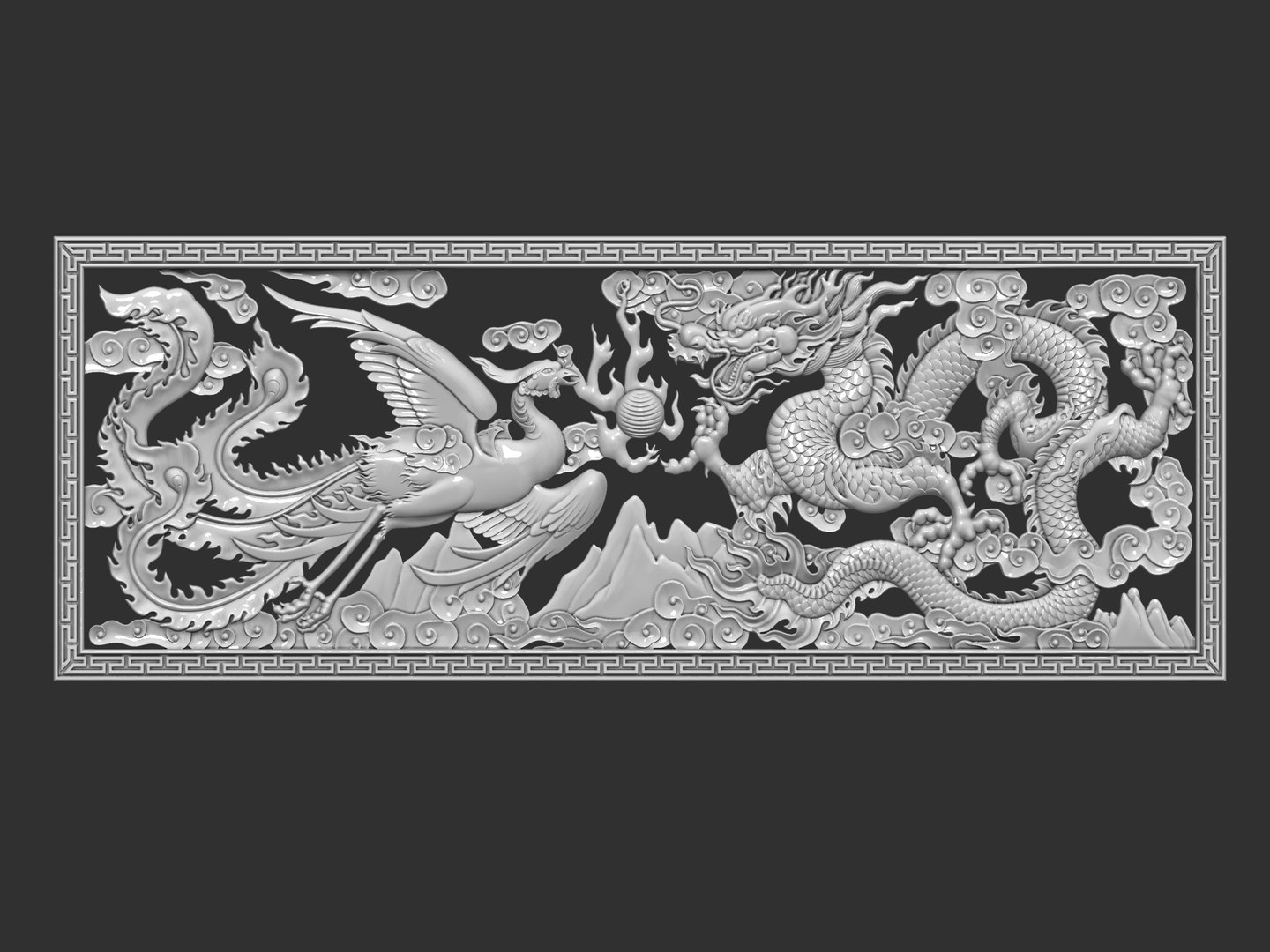 3D Model Dragon And Phoenix - TurboSquid 2037917