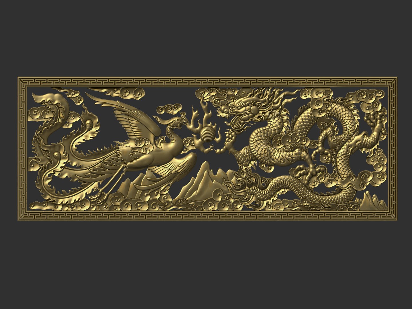 3D Model Dragon And Phoenix - TurboSquid 2037917