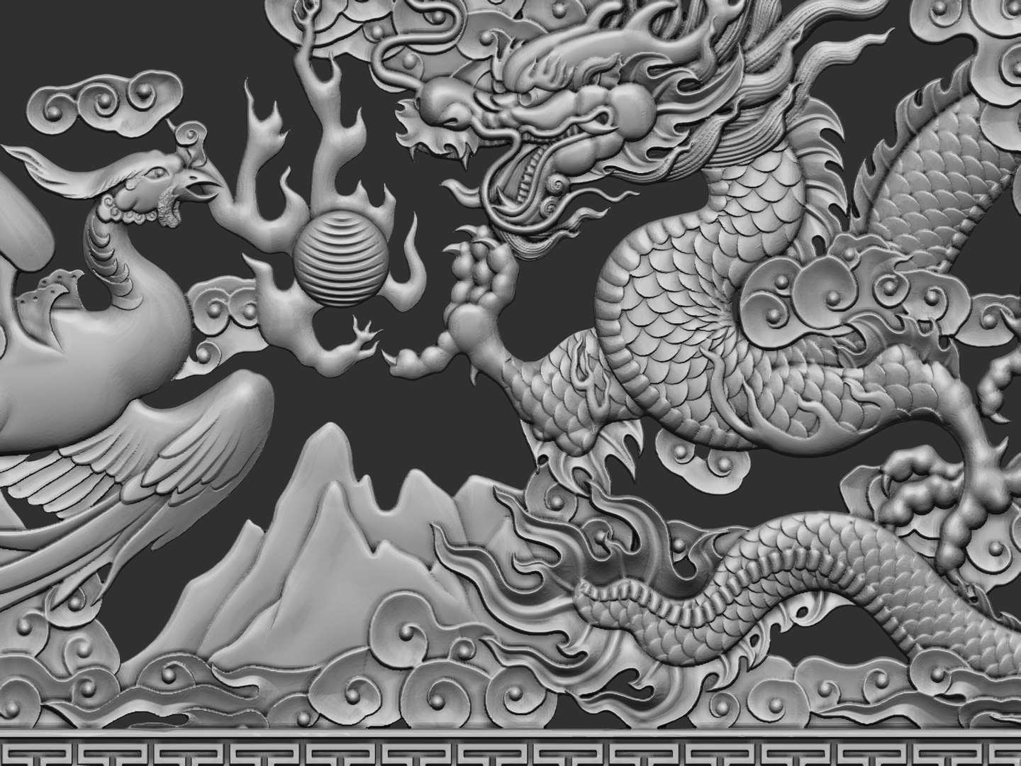 3D Model Dragon And Phoenix - TurboSquid 2037917