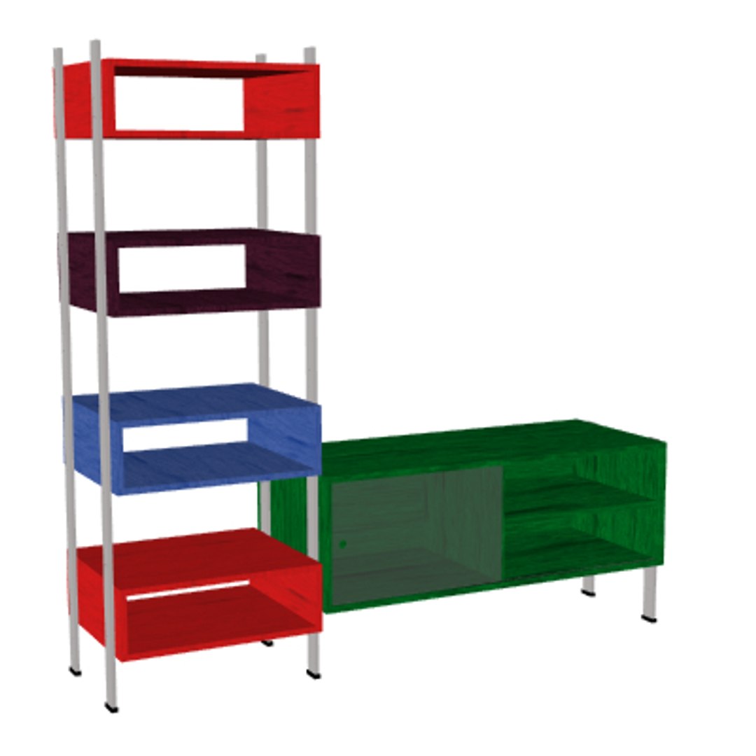 Rhino Multi-colored Contemporary Entertainment Center