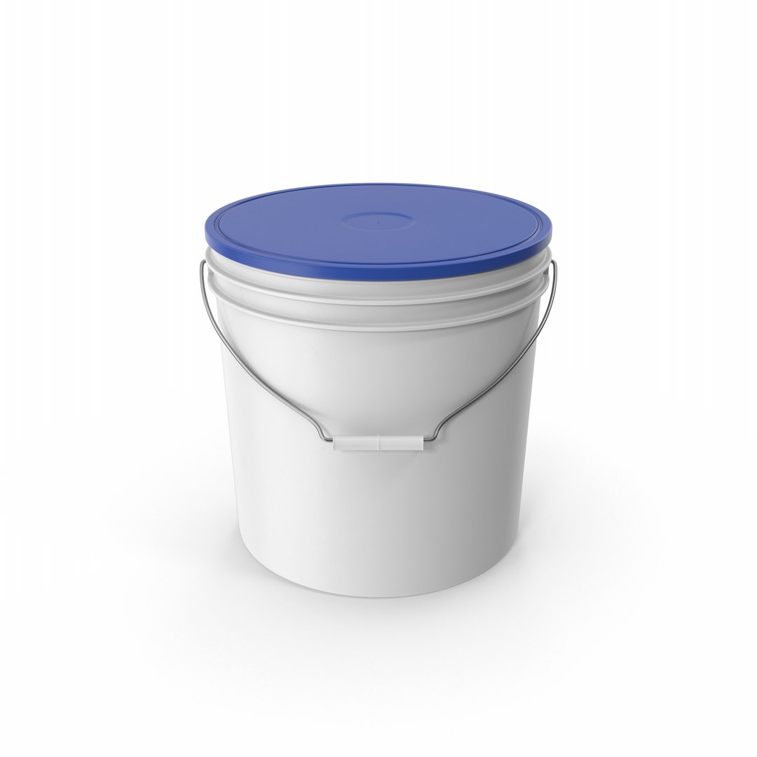 3D Blue Paint Plastic Bucket Model - TurboSquid 2135666
