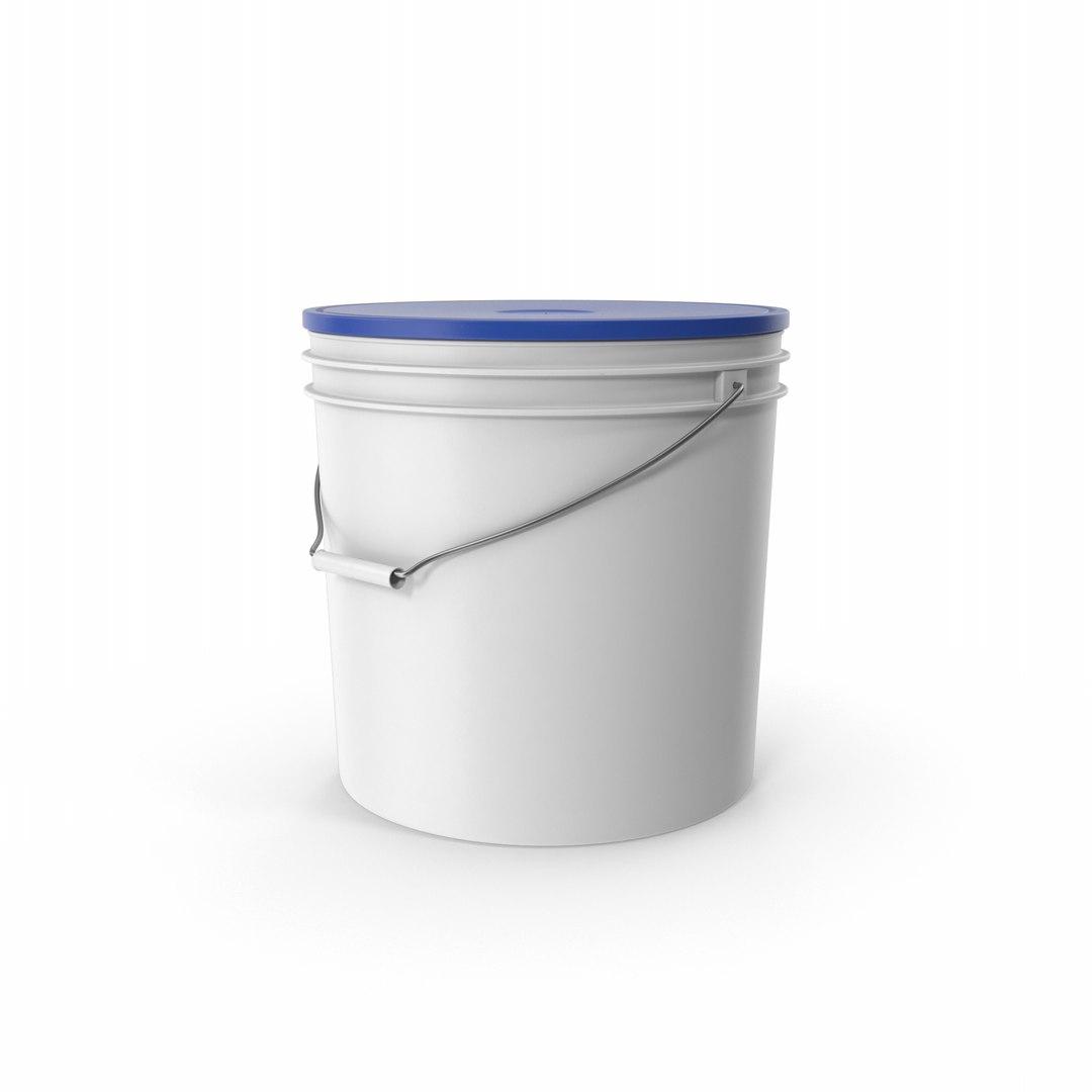 3D Blue Paint Plastic Bucket Model - TurboSquid 2135666
