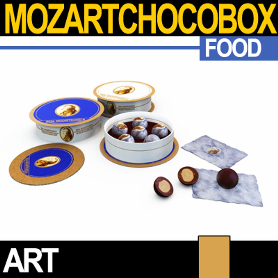 3d Model Mozart Chocolate Balls Boxes
